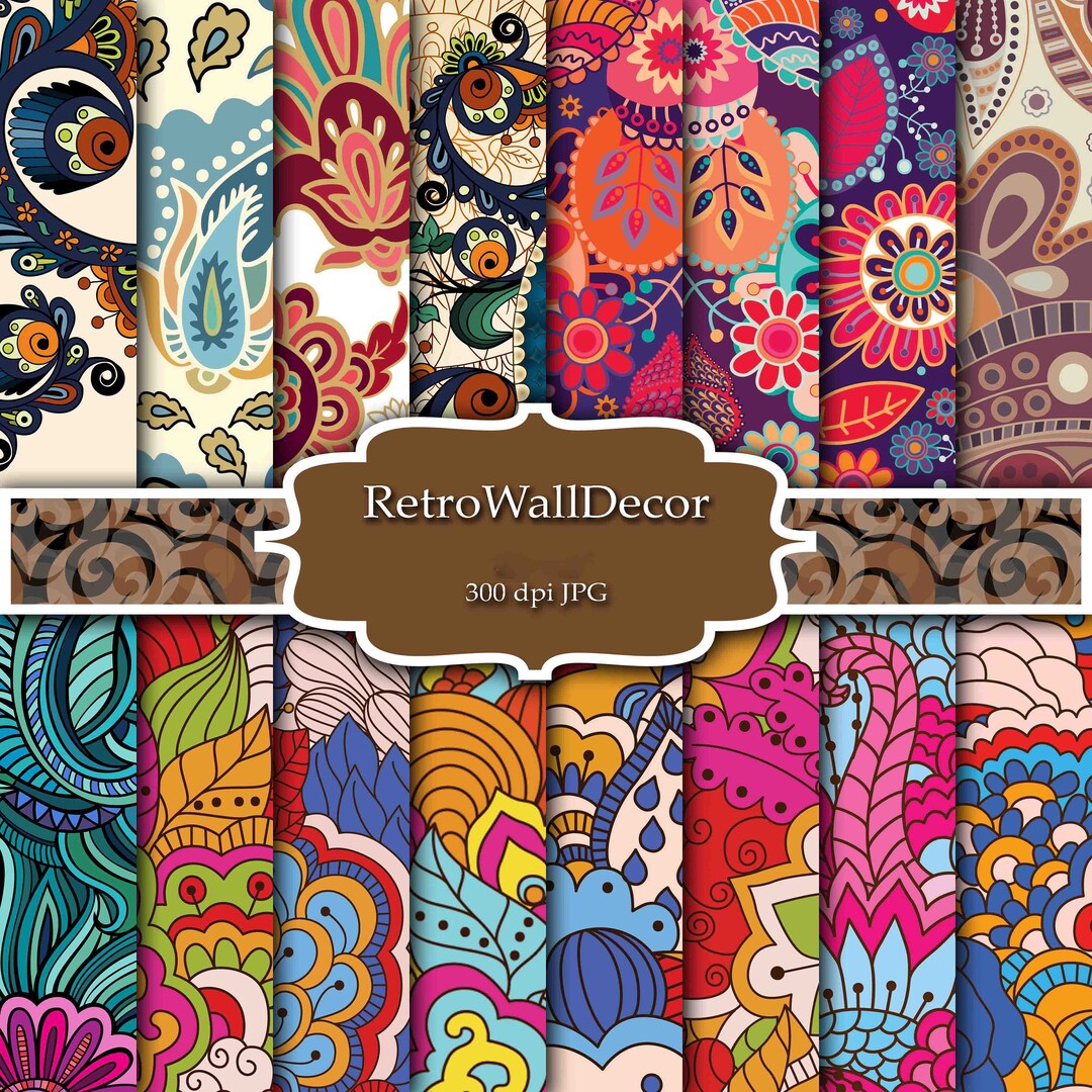 Abstract Floral Digital Paper, Exotic Digital Paper, Abstract Digital ...