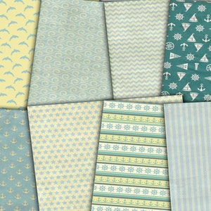 Nautical Digital Paper, Nautical Backgrounds, Sea Digital Paper, Sea ...