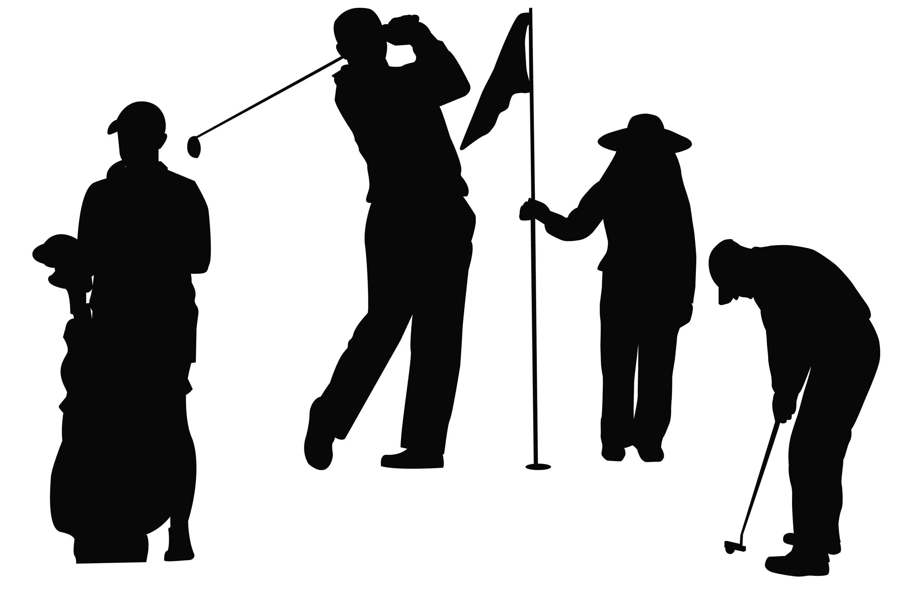 Silueta De Golf Clip Art Two Crossed Golf Clubs And Ball. Stick For