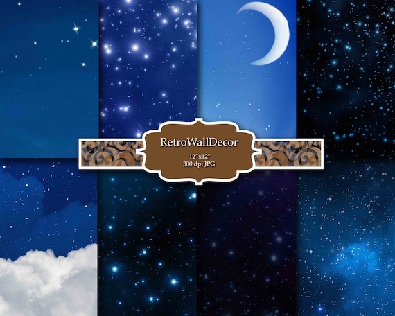 Sky Digital Paper Midnight Sky Paper Winter Sky Paper Sky | Etsy