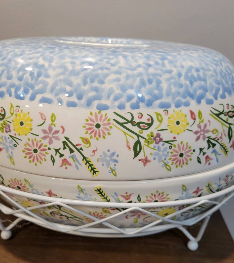 Temp-tations Ovenware by Tara Bouquet Blue Oval Covered Casserole ...