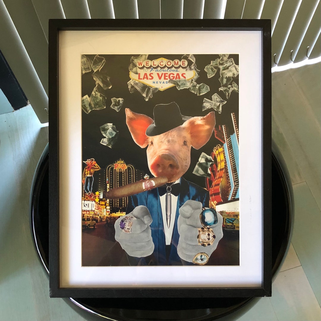 LAS VEGAS PIG Art Collage - Etsy