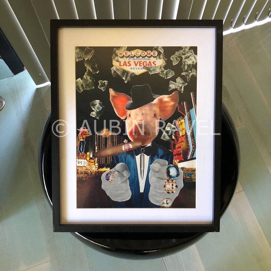 LAS VEGAS PIG Art Collage - Etsy