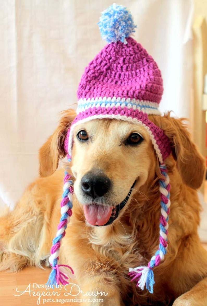 Dog Hat, Ear Flap Dog Hat, Dog Beanie, Pom Pom Hat for Dogs, Toboggan ...