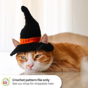 Crochet Pattern: Witch Hat for Cats, PDF Instructions for Cat Witch Hat ...