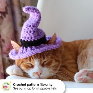 Crochet Pattern: Witch Hat for Cats, PDF Instructions for Cat Witch Hat ...