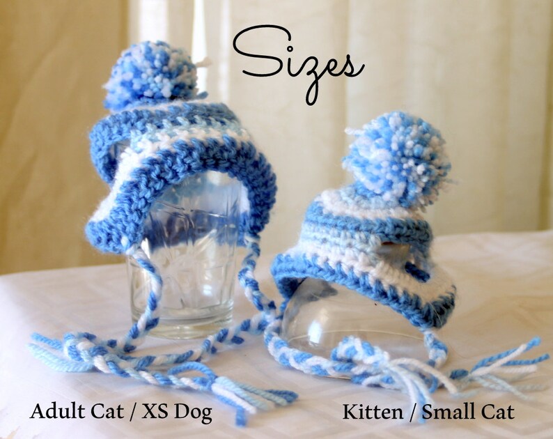 Crochet Pattern: Striped Beanie Hat for Cats | Etsy