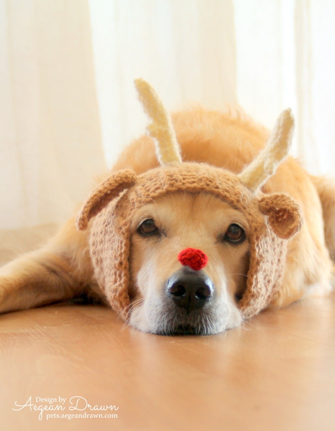 Reindeer Dog Snood, Reindeer Antler Hat for Large Dogs, Christmas Dog ...