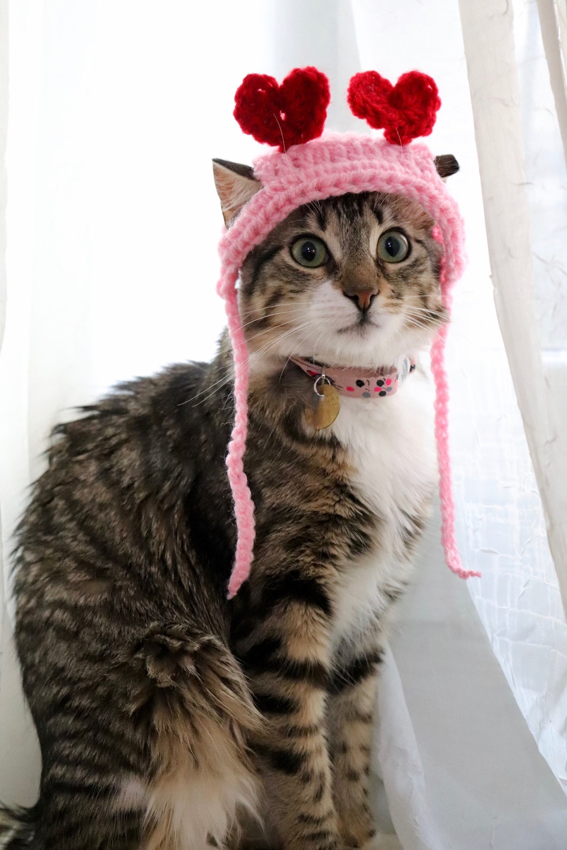 Crochet Pattern: Valentines Day Heart Headband for Cats With - Etsy