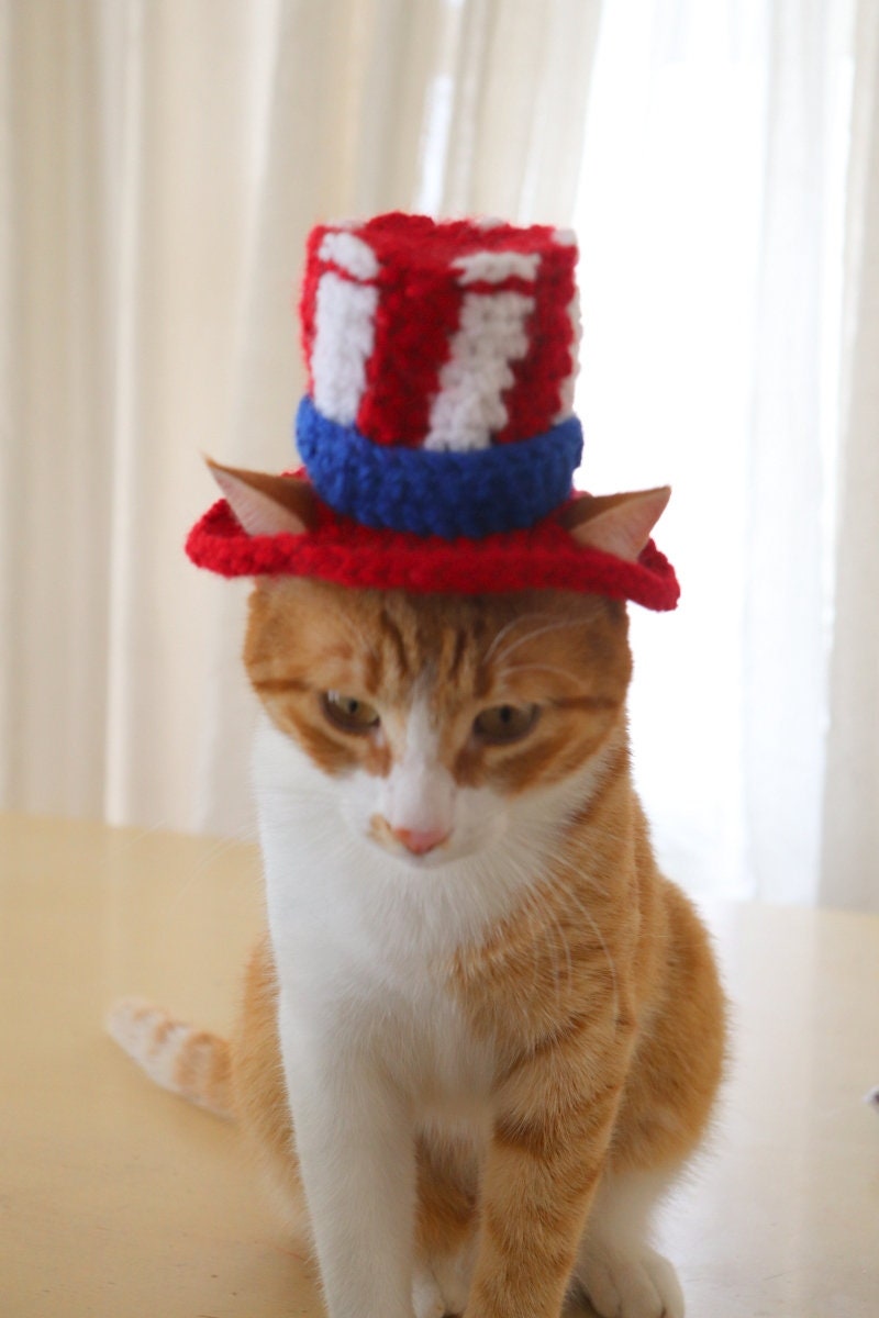 Uncle Sam Hat for Cats 4th of July Cat Accessory | Etsy