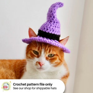 Crochet Pattern: Witch Hat for Cats, PDF Instructions for Cat Witch Hat ...