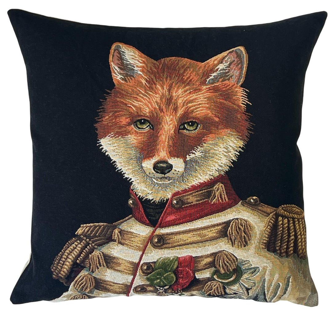 Fox Pillow Cover - Fox Portrait - Anthropomorphic Decor - Forest Decor ...