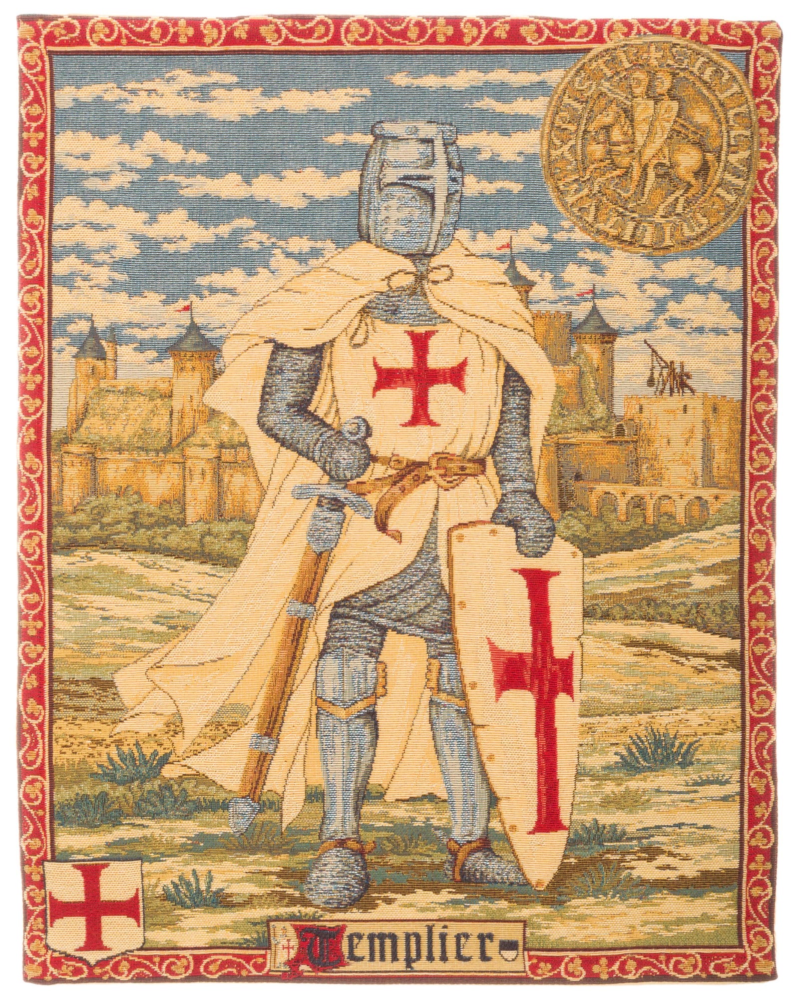Knights Templar Tapestry: Medieval Belgian Woven Wall Decor (19x27') - Etsy