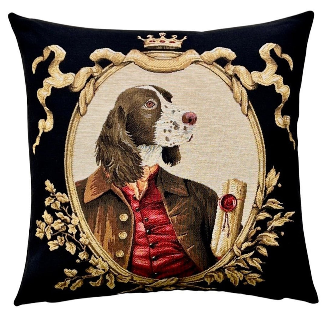 Springer Spaniel Pillow Cover - Dog Decor - Anthropomorphic Throw ...