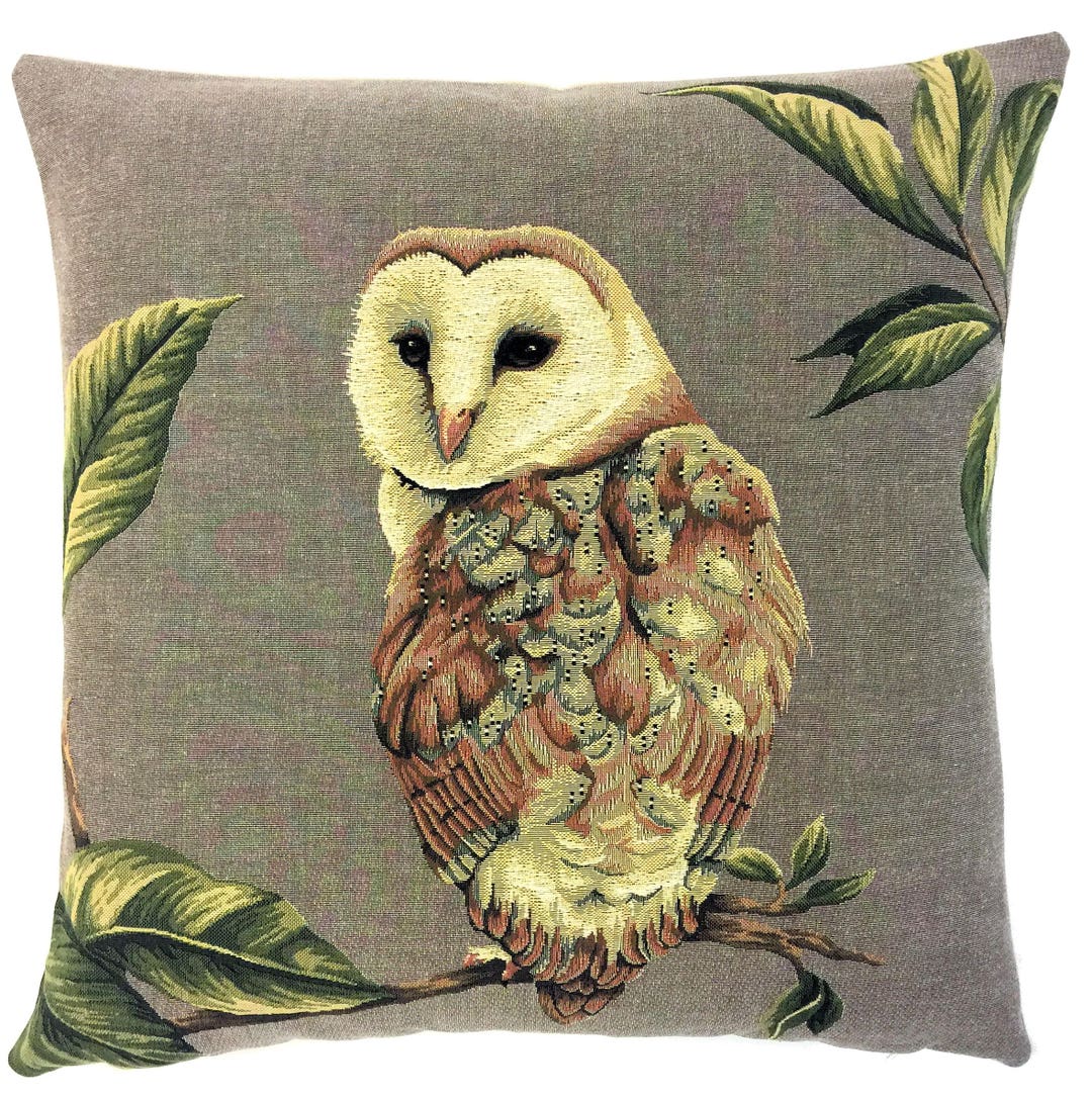 Barn Owl Pillow Cover Owl Lover T Owl Decor Barn Owl Throw Pillow 18x18 Belgian Tapestry