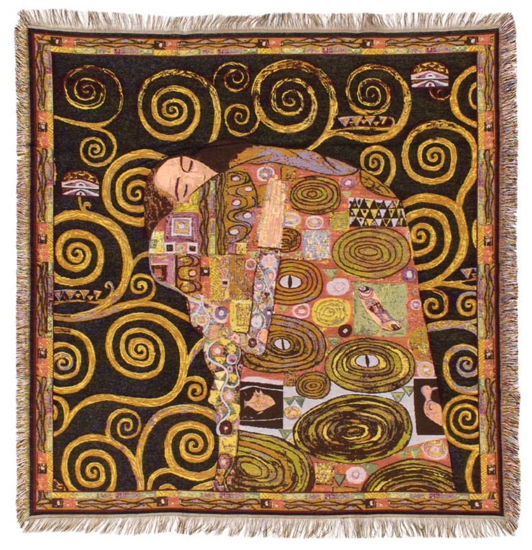 Black Klimt Throw Blanket - the Fulfilment Tapestry Throw - 56x56 ...