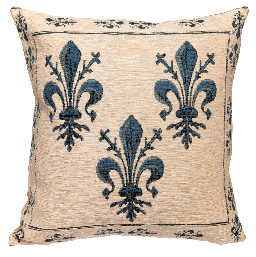 Fleur De Lis Pillow Cover: Belgian Woven Chenille, French Decor - Etsy