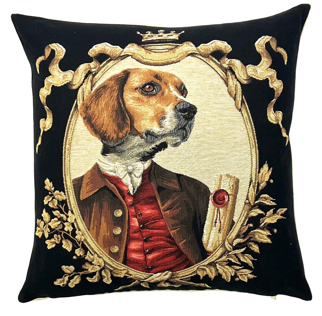 Beagle Pillow Cover - Dog Decor - Anthropomorphic Throw Pillow - 18x18 ...