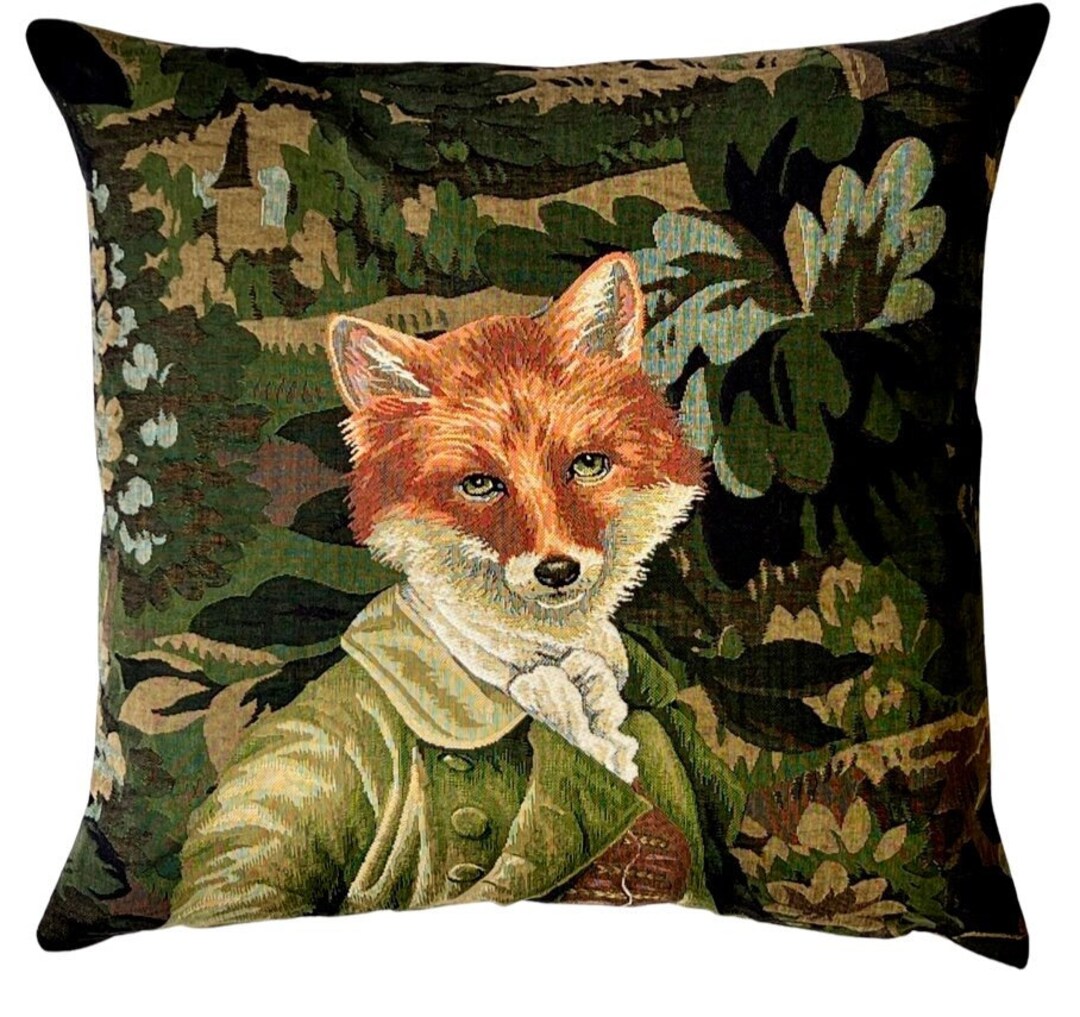 Fox Pillow Cover -fox Lover Gift - Verdure Throw Pillow - Jacquard ...