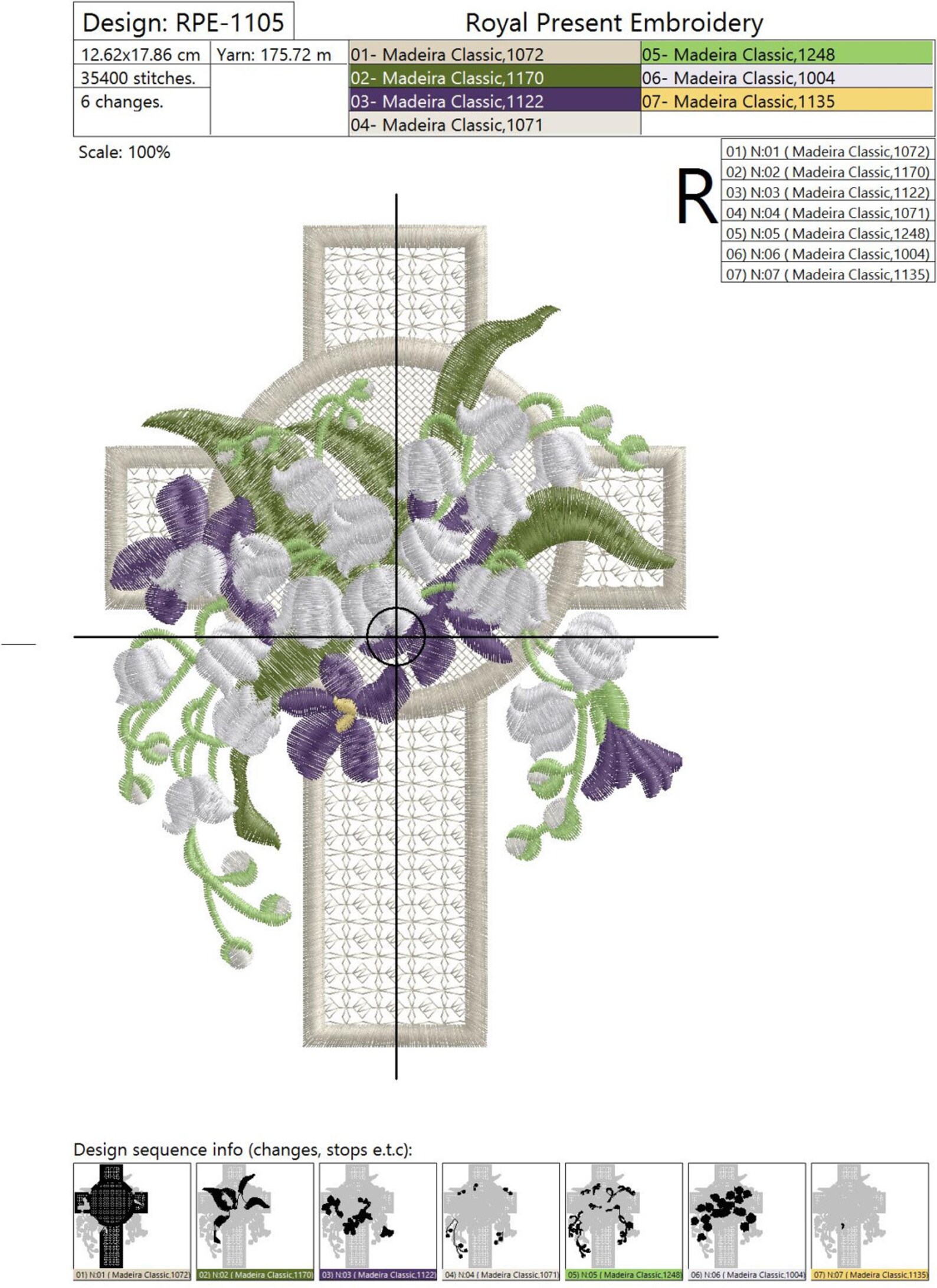 Machine Embroidery Design Lace Easter Cross With Lilies of the Valley ...