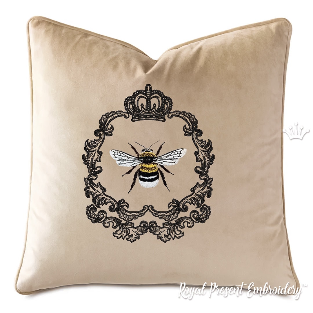 French Machine Embroidery Design Queen Bee - 3 Sizes - Etsy