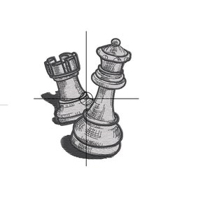 Queen and Rook Chess Machine Embroidery Design - 5 Sizes - Etsy