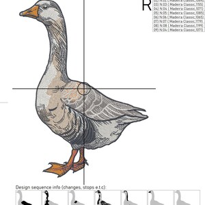 Goose With Forget-me-nots Set of Machine Embroidery Designs - 4 Sizes ...