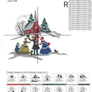 Merry Christmas Scene Machine Embroidery Designs - 4 Sizes - Etsy