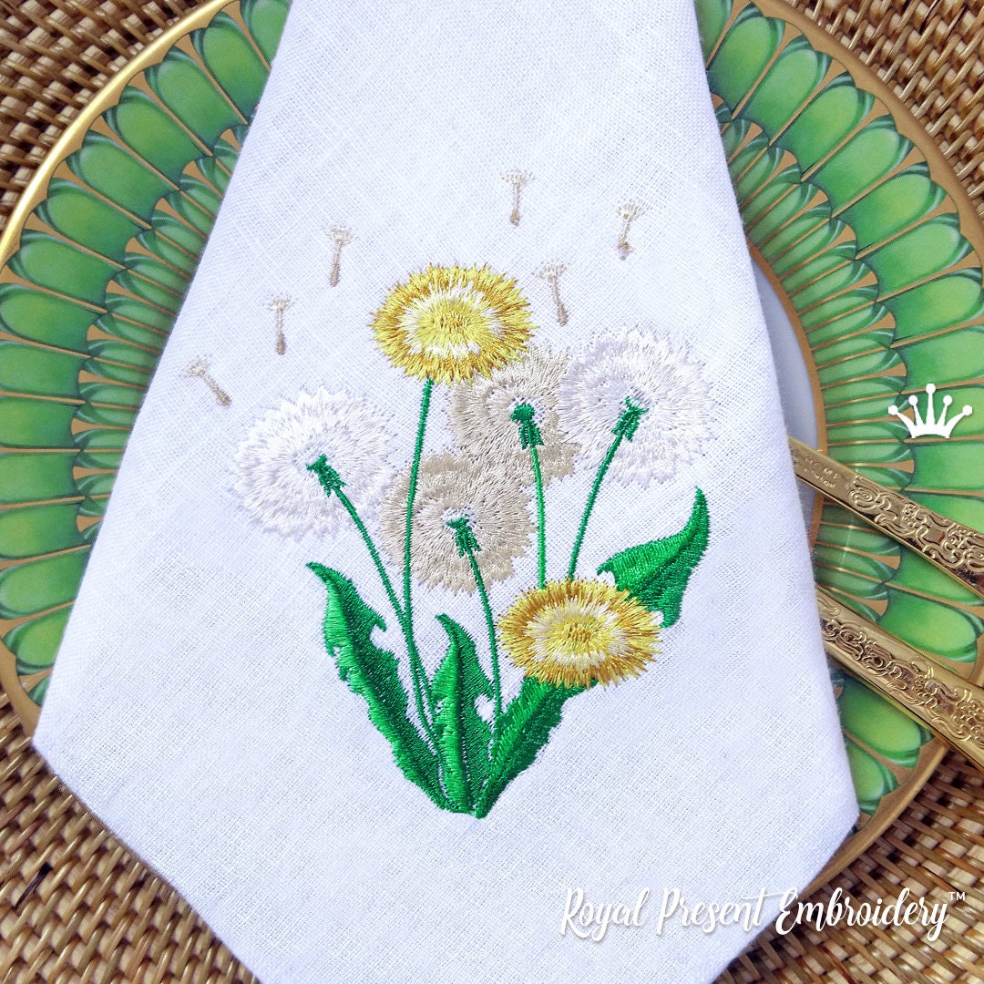 Machine Embroidery Design Dandelions - 2 Sizes - Etsy