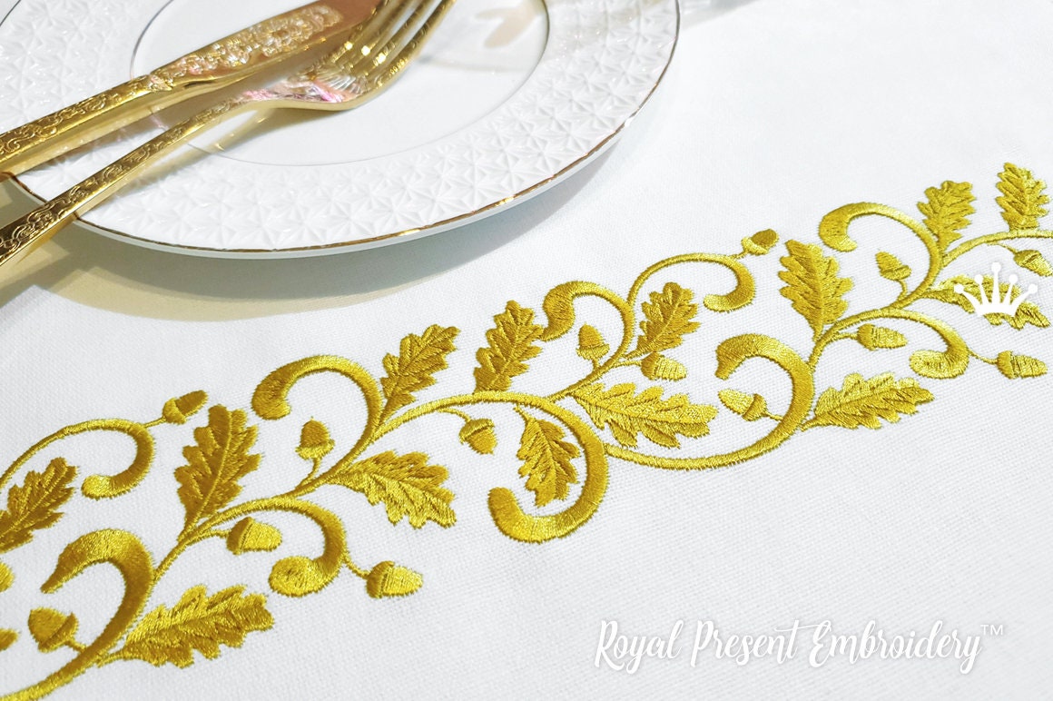 Oak Border Machine Embroidery Design 2 Sizes - Etsy