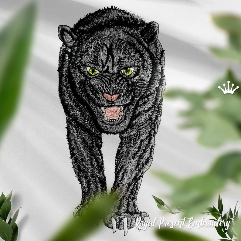 Machine Embroidery Design Black Panther 4 Sizes - Etsy