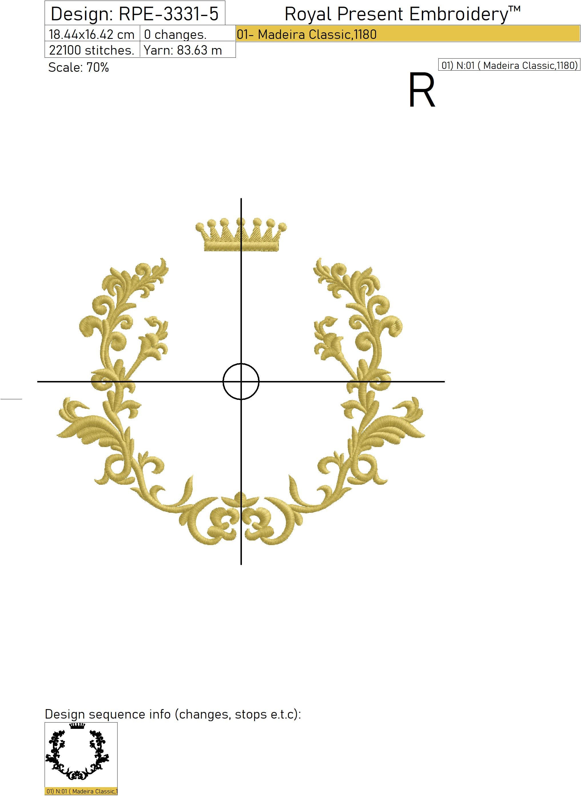 Beautiful Monogram Frame With Crown Machine Embroidery Design - Etsy