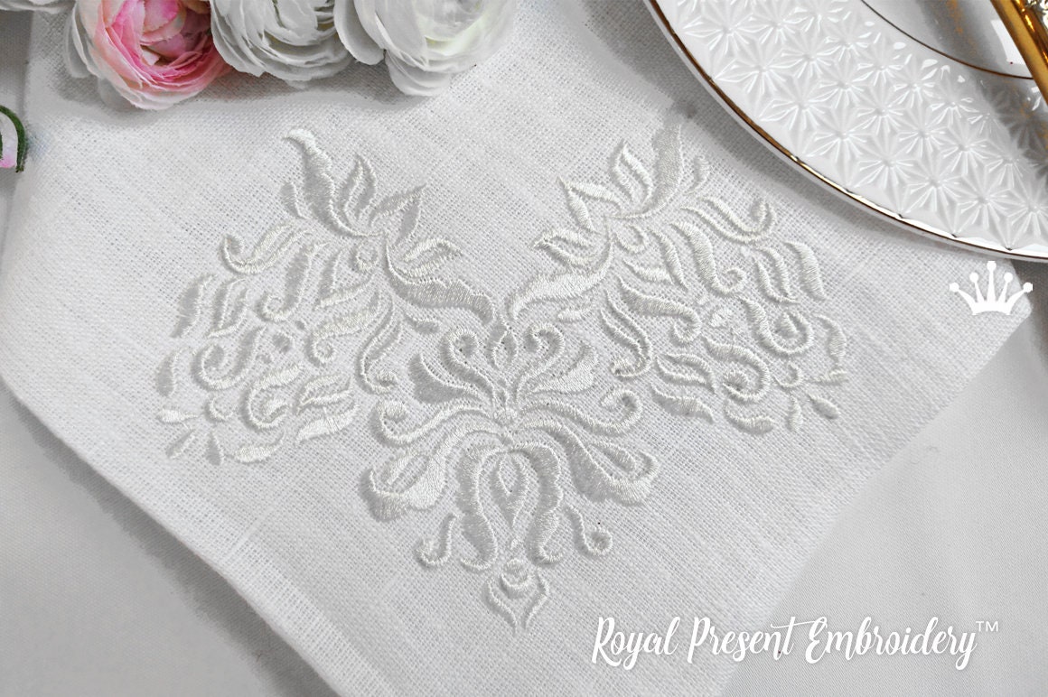 Damascus Corner Machine Embroidery Design - Etsy