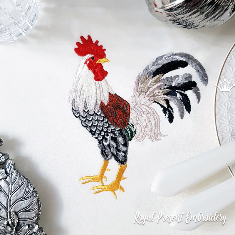 Rooster Embroidery - Etsy
