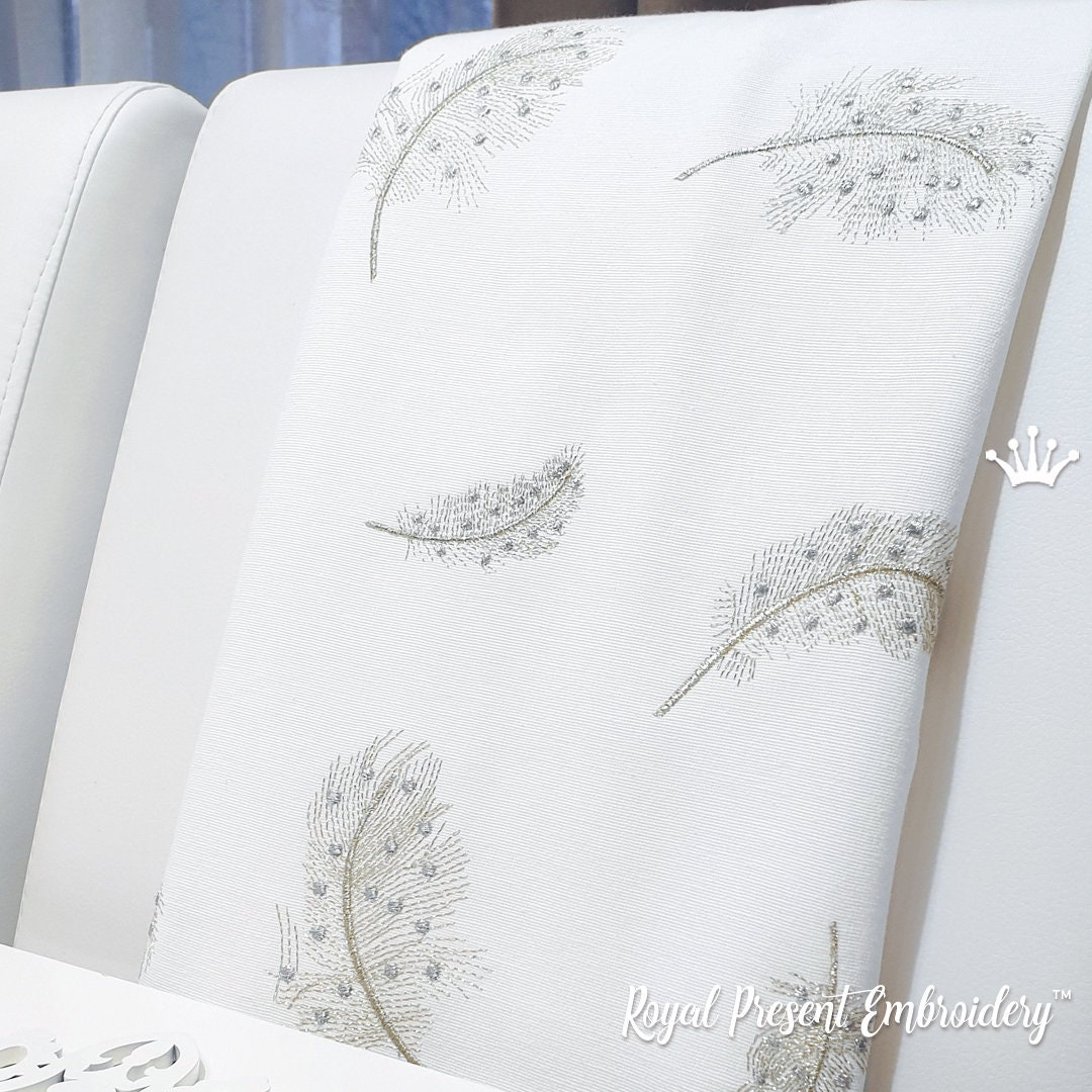 Golden Feathers Machine Embroidery Design Set - 4 Sizes - Etsy