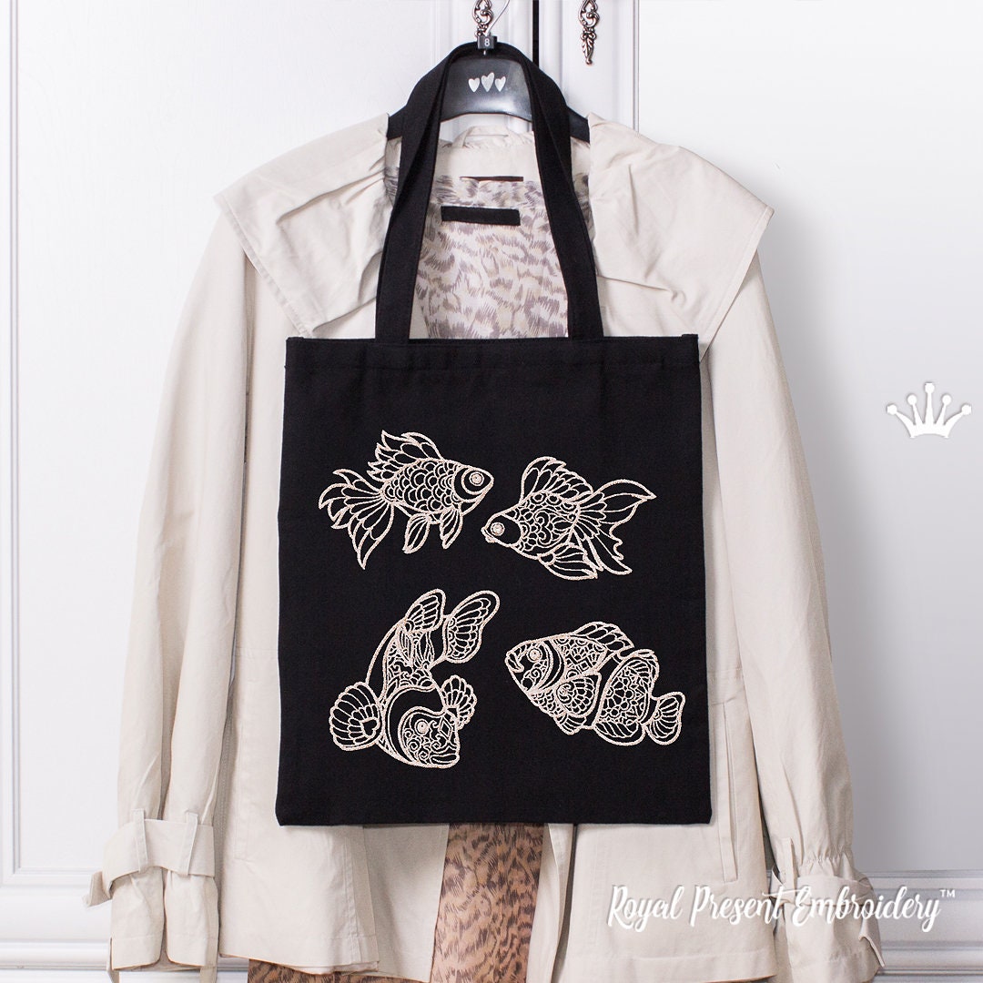 Marine Fishes Set of Machine Embroidery Designs - 4 Sizes - Etsy