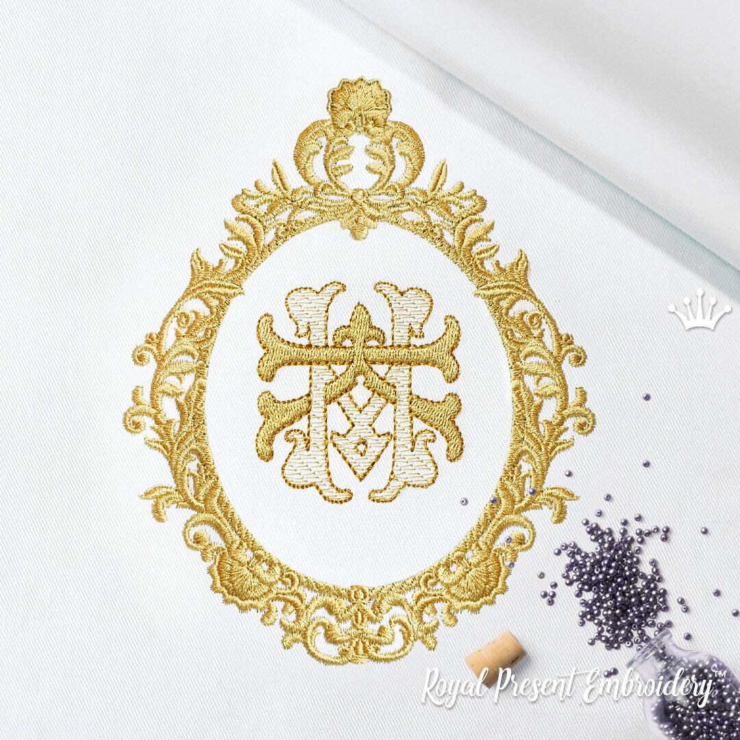 Classic Monogram Frame Machine Embroidery Design 2 Sizes - Etsy
