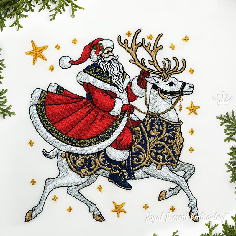 Reindeer Embroidery - Etsy