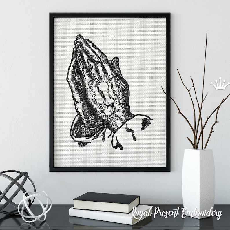 Praying Hands Machine Embroidery Design - 5 Sizes - Etsy