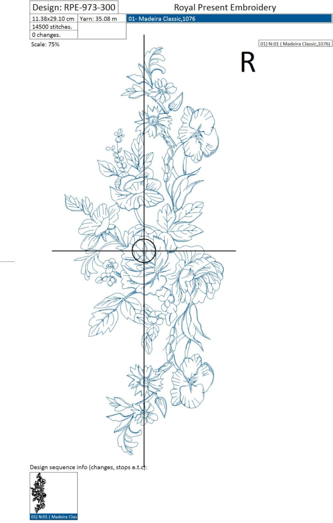 Machine Embroidery Design Blue Flowers - 3 Sizes - Etsy