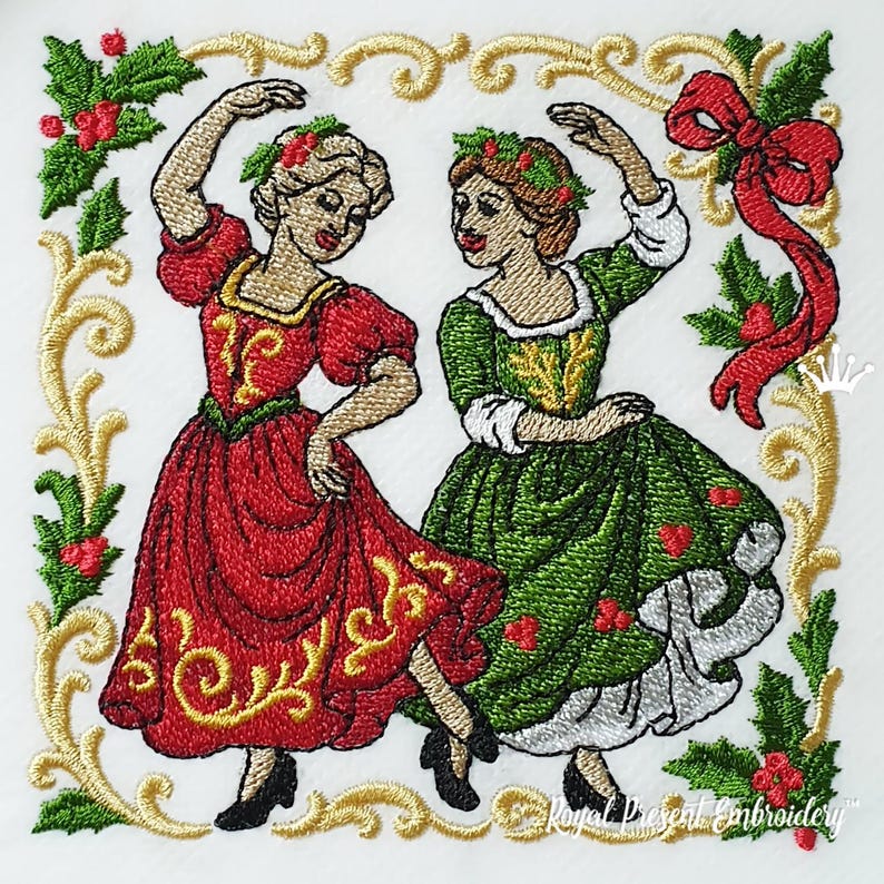 Festive Dancing Women Machine Embroidery Design - 4 Sizes - Etsy