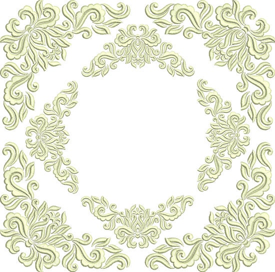Machine Embroidery Design Royal Elegant Corner 3 Sizes - Etsy