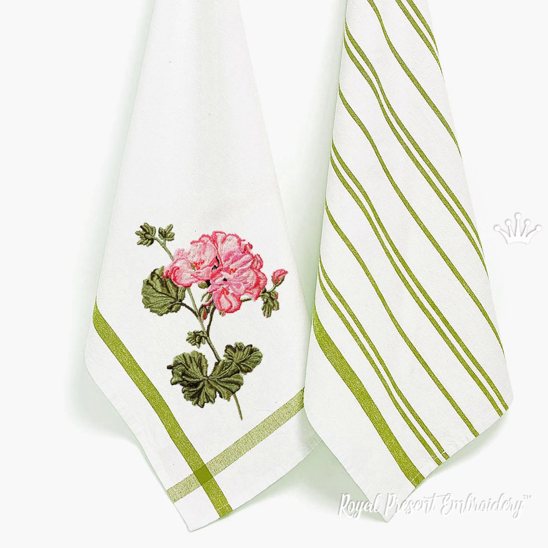 Geranium Machine Embroidery Design - Etsy