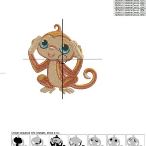 Three Cute Monkeys Machine Embroidery Design - 2 Sizes - Etsy