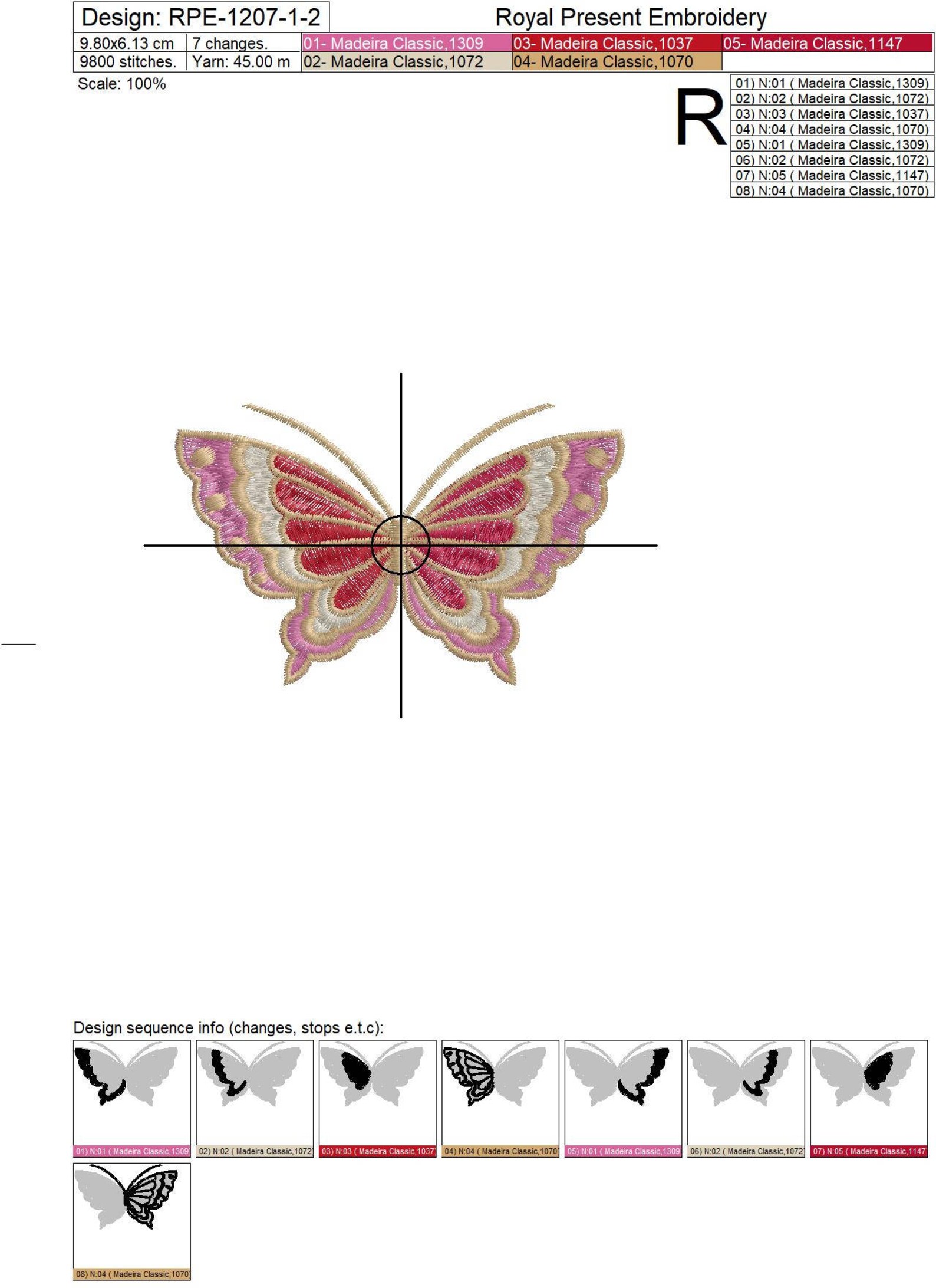 Butterfly Machine Embroidery Design 3 Sizes - Etsy