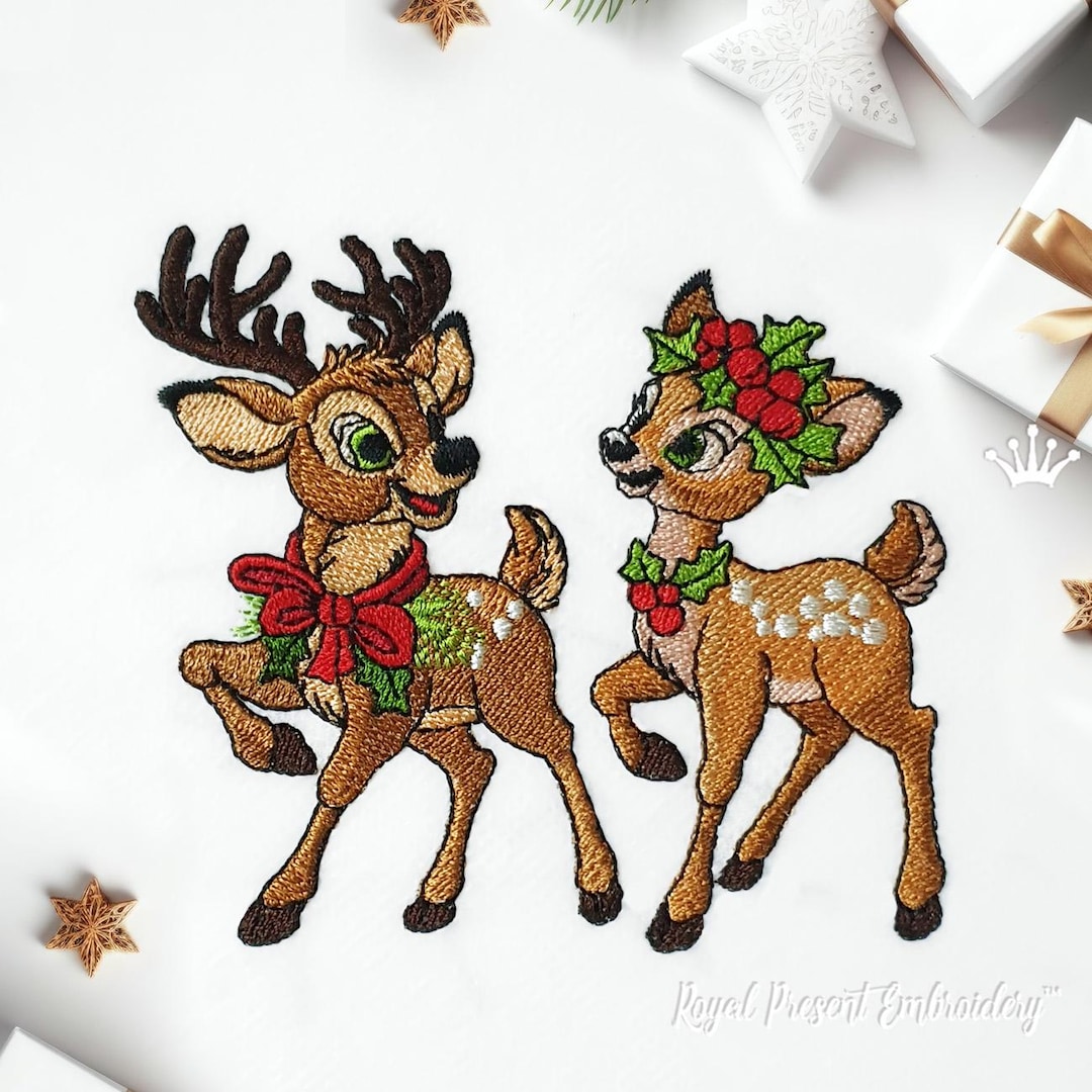 Fabulous Christmas Deer's Machine Embroidery Design - 4 Sizes - Etsy UK