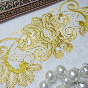 Machine Embroidery Design Rich gold border 3 sizes | Etsy