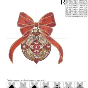 Baroque-inspired Bauble With Red Bow Machine Embroidery Design - 4 ...