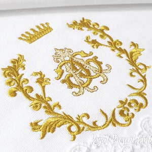 Beautiful Monogram Frame With Crown Machine Embroidery Design - 5 Sizes ...