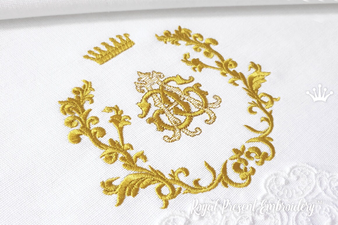 Beautiful Monogram Frame With Crown Machine Embroidery Design - 5 Sizes ...